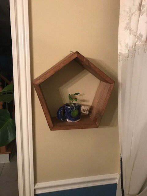 Plant Shelf, Pentagon Shelf, Floating Pentagon Shelf, Geometry Wall Art ...