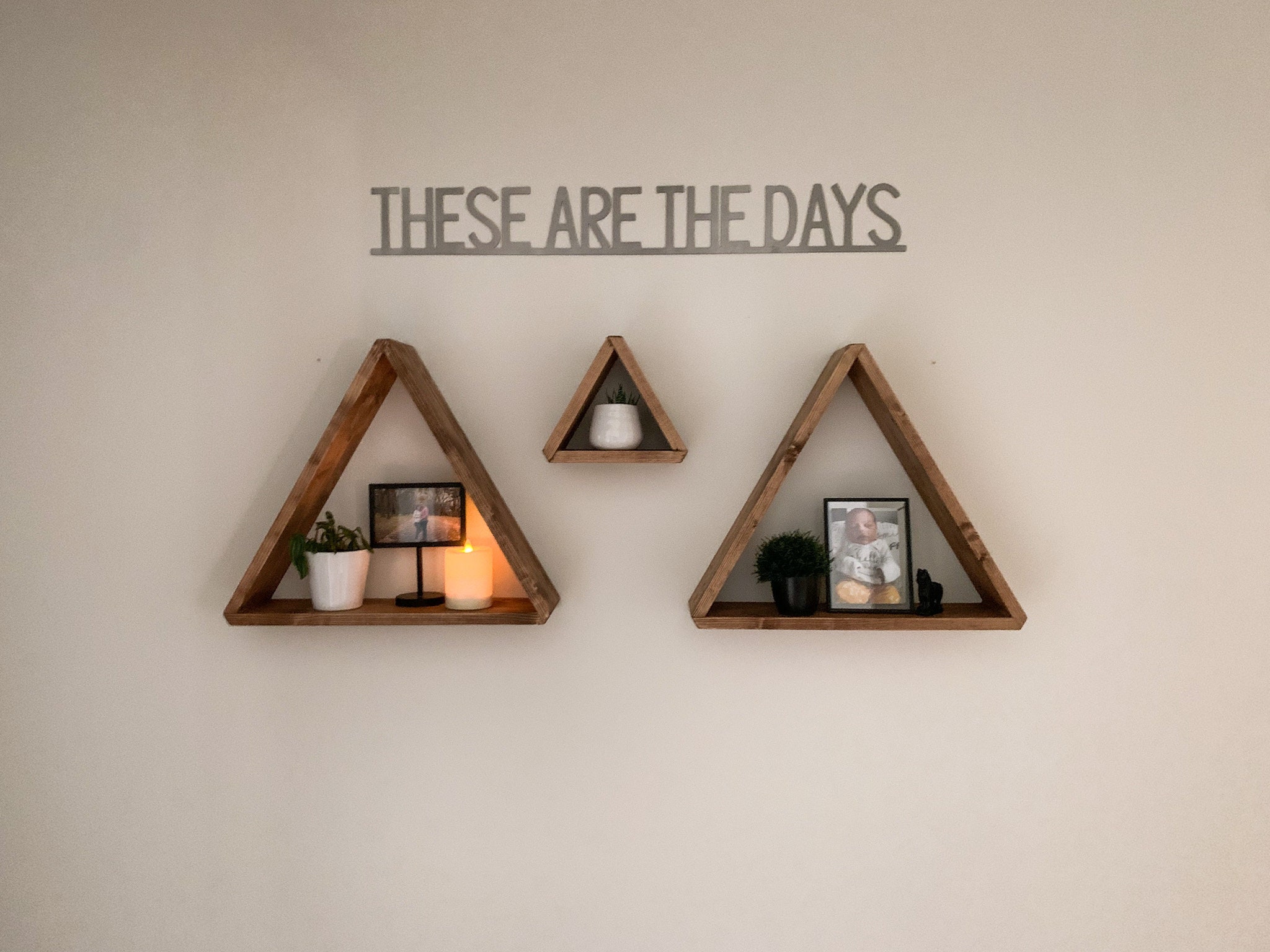 Triangle Shelf, Floating Shelves, Triangle Shelves, Succulent Shelf ...