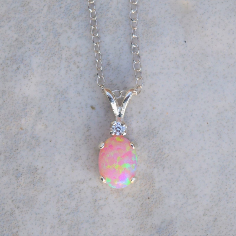 Pink Opal Necklace - Etsy