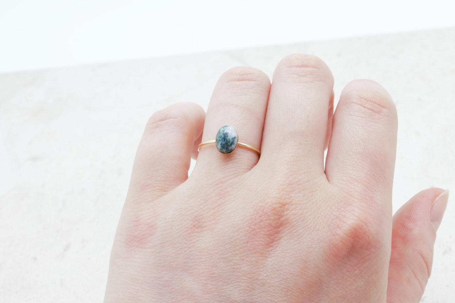 Tree Agate Ring Genuine Gemstone Natural Gemstone Green - Etsy