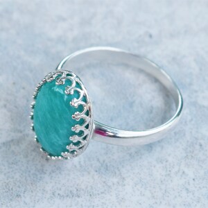 Amazonite Ring, Silver Amazonite Ring, Statement Ring, Turquoise Ring ...