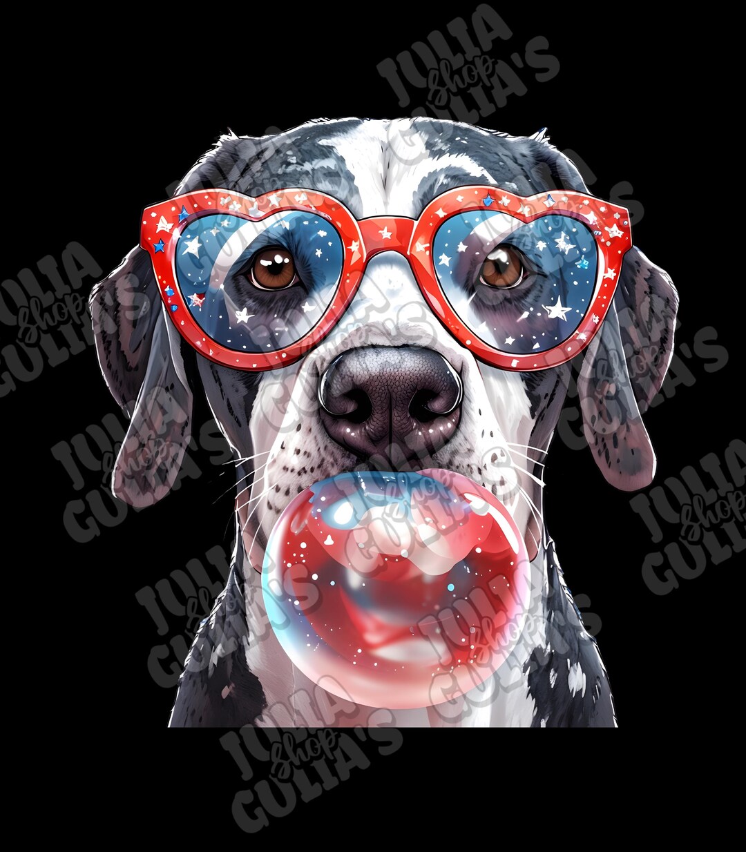 Great Dane PNG, 4th of July Great Dane, Dog Blowing Bubble, Great Dane ...