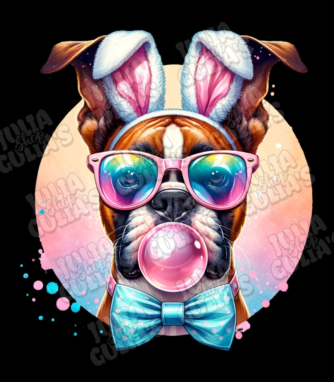 Boxer PNG, Easter Boxer, Dog Easter Bunny, Boxer PNG, DTF, Sublimation ...
