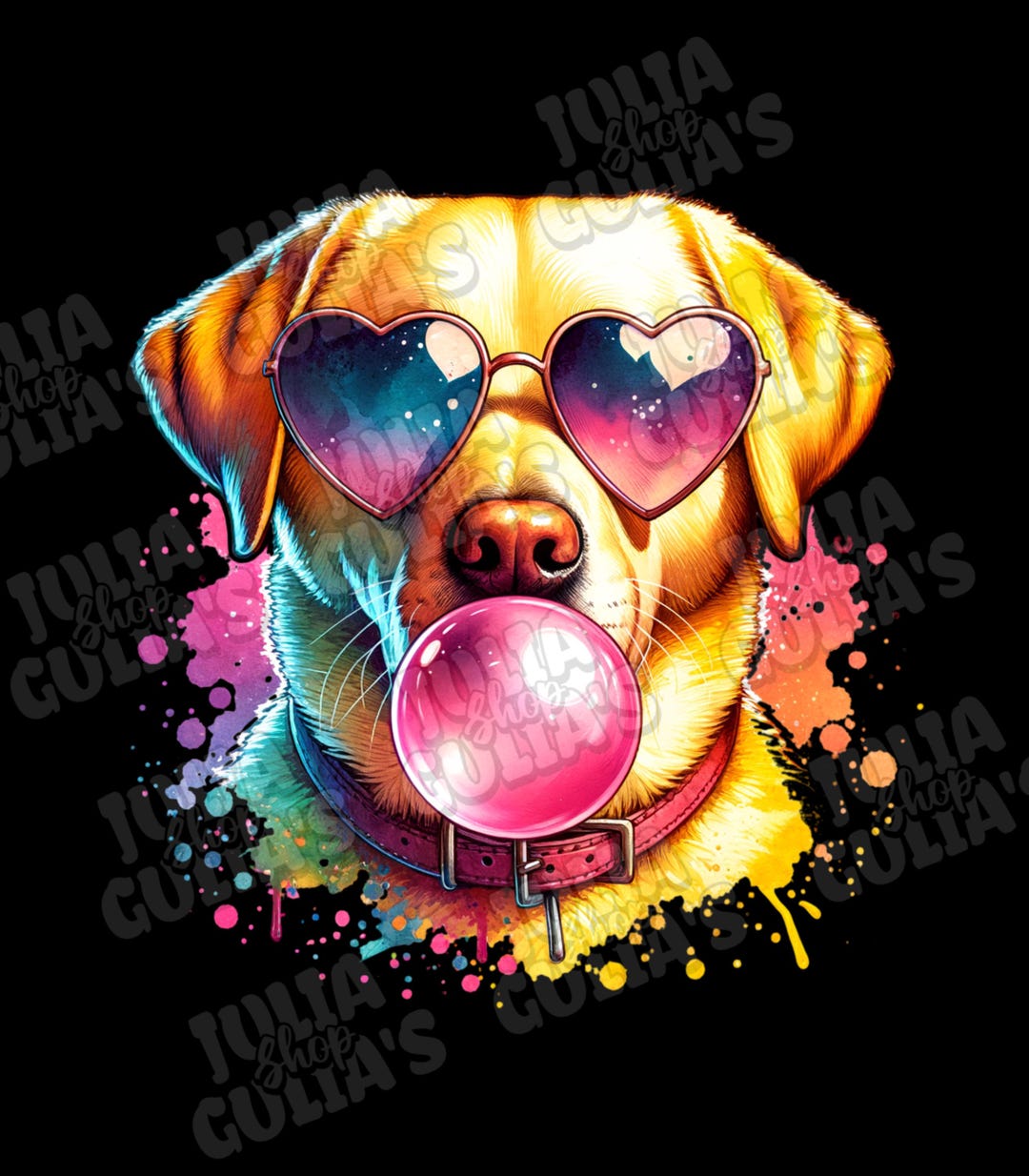 Yellow Lab PNG, Valentines Day Yellow Lab, Dog Blowing Bubble, Yellow ...