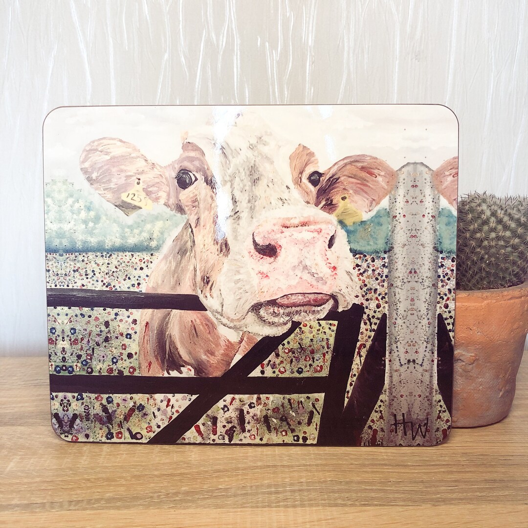 Betty, Rustic Cow Placemat, Farmhouse Table Decor, Animal Print ...