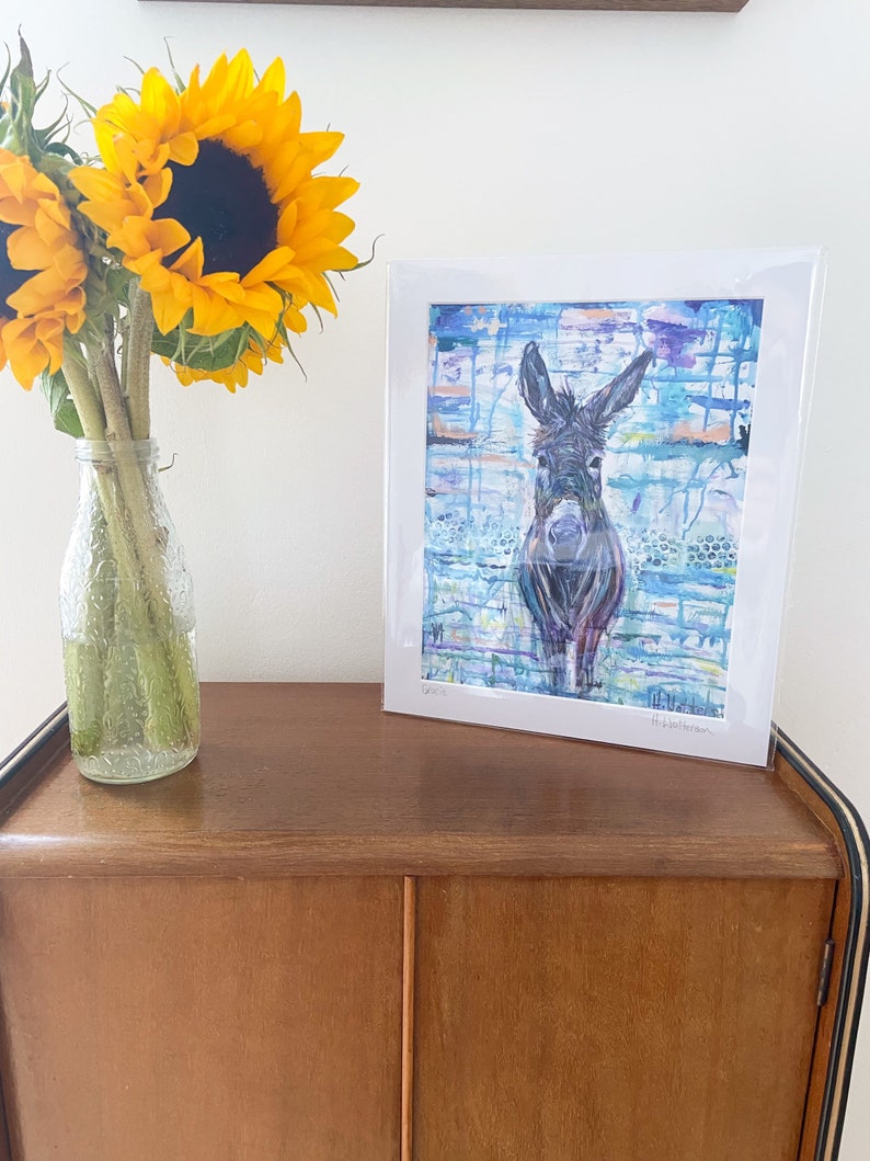 Donkey Print, Donkey Art, 12x10 Donkey Lover Gift, Acrylic Print by ...