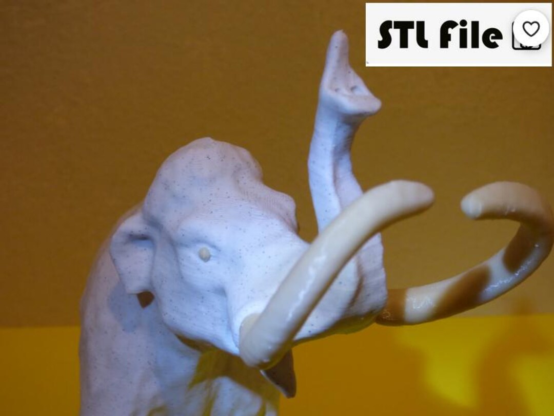 Columbian Prehistoric Mammoth Elephant Model in Trumpeting Pose, Summer ...