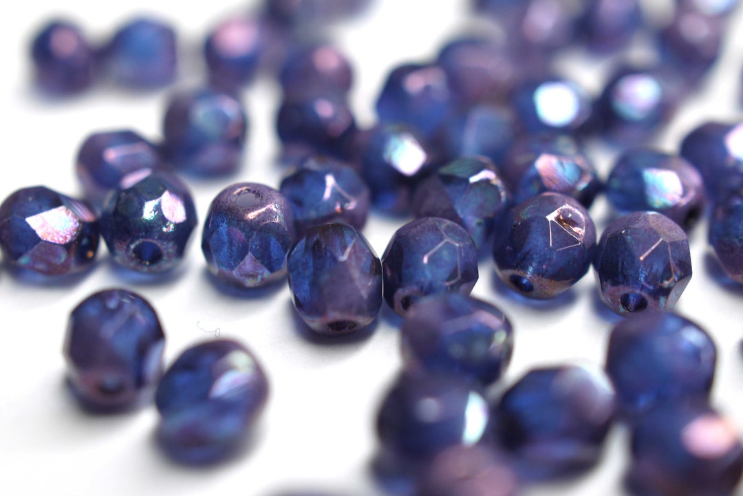 50 Crystal Vega Luster Czech Beads 4mm Czech Fire Polished Faceted ...