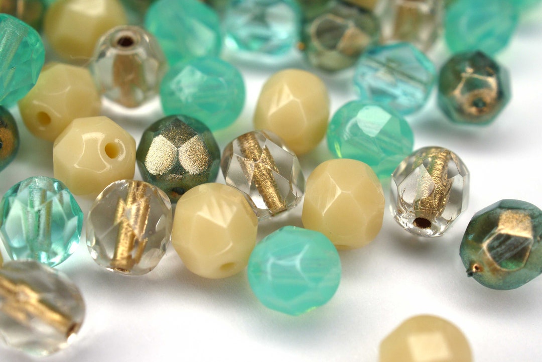 20 Mix Reina de la Playa 6 mm Perlas de Cristal de Bohemia Originales ...