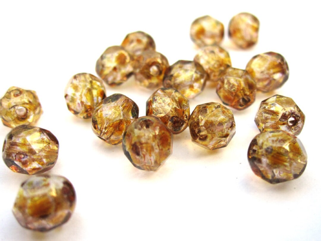 20pcs 6mm Luster Clear Gold/sm.topaz Beads - Etsy