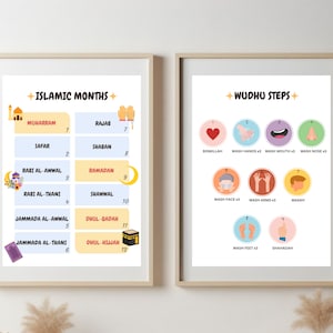 5 Colorful Islamic Educational Posters | Islamic Kids Print | Muslim ...