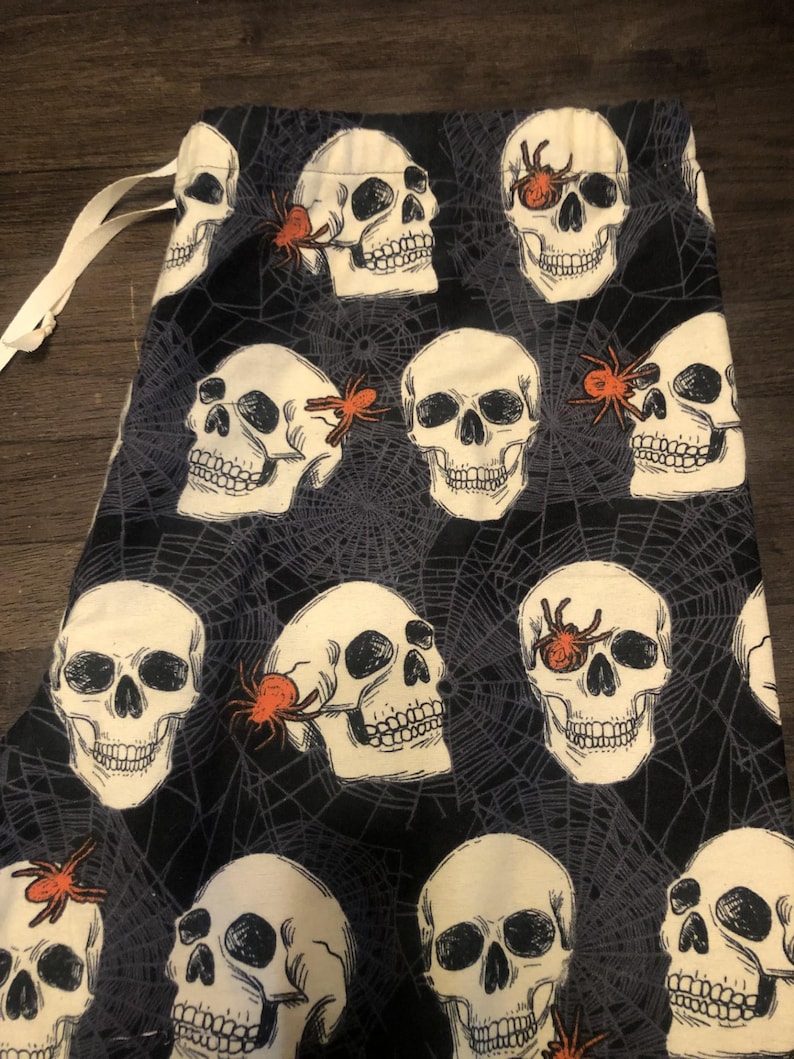 Skull and Spider Pajama Pants - Adult Size Medium - Etsy