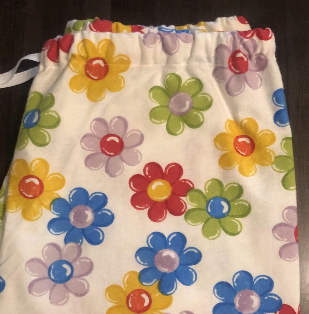 Flower Power Pajama Pants - Adult Size Medium - Etsy