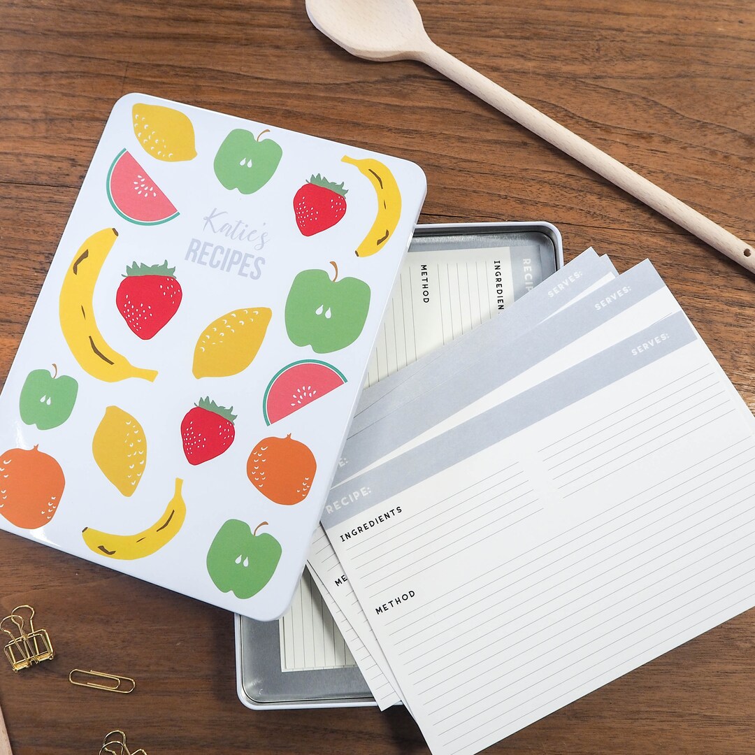 Personalised Recipe Card Tin Set - Etsy.de