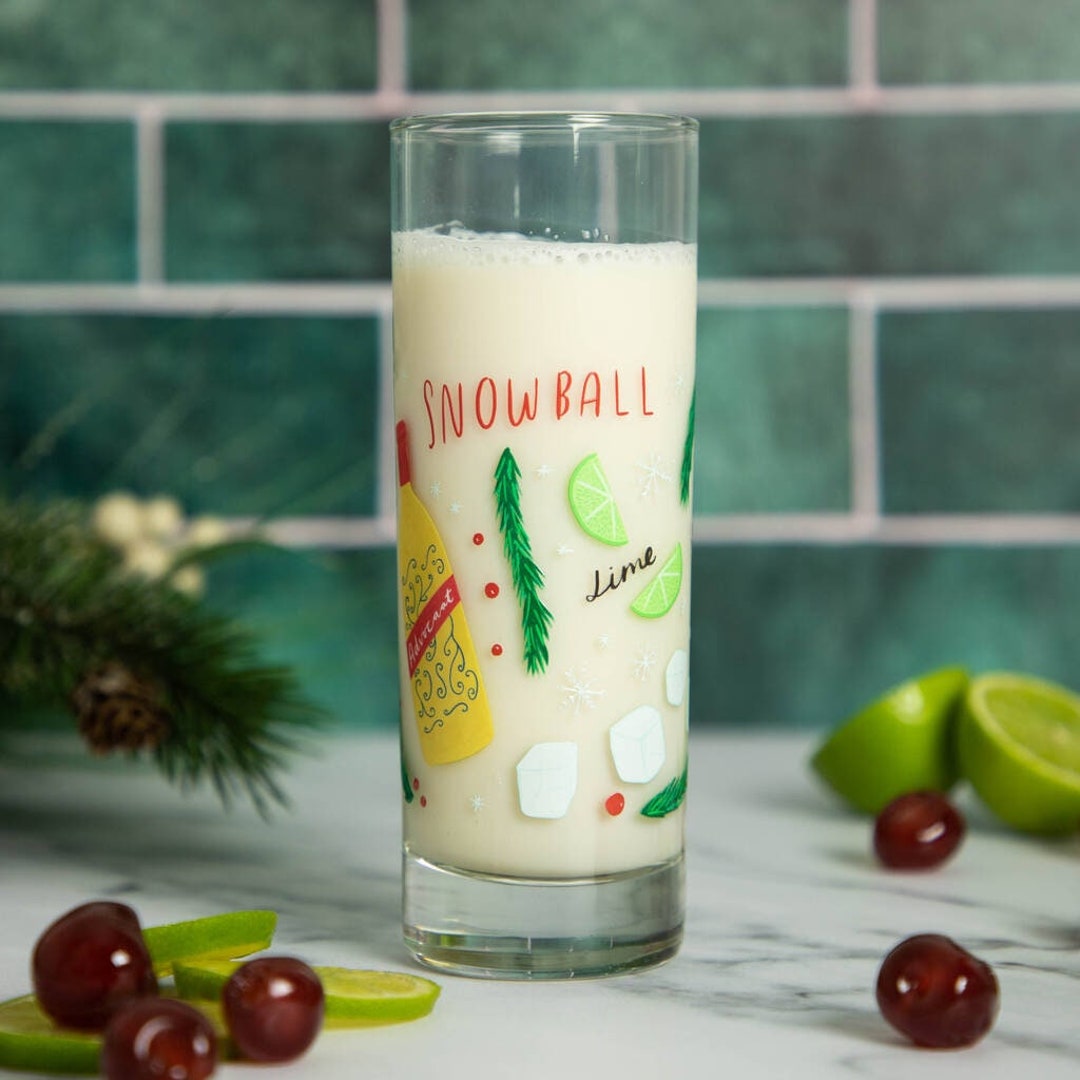 Snowball Printed High Ball Glass - Etsy