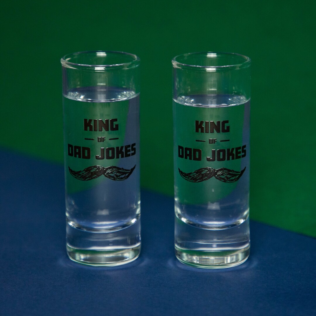 King of Dad Jokes Shot Glass Set - Etsy