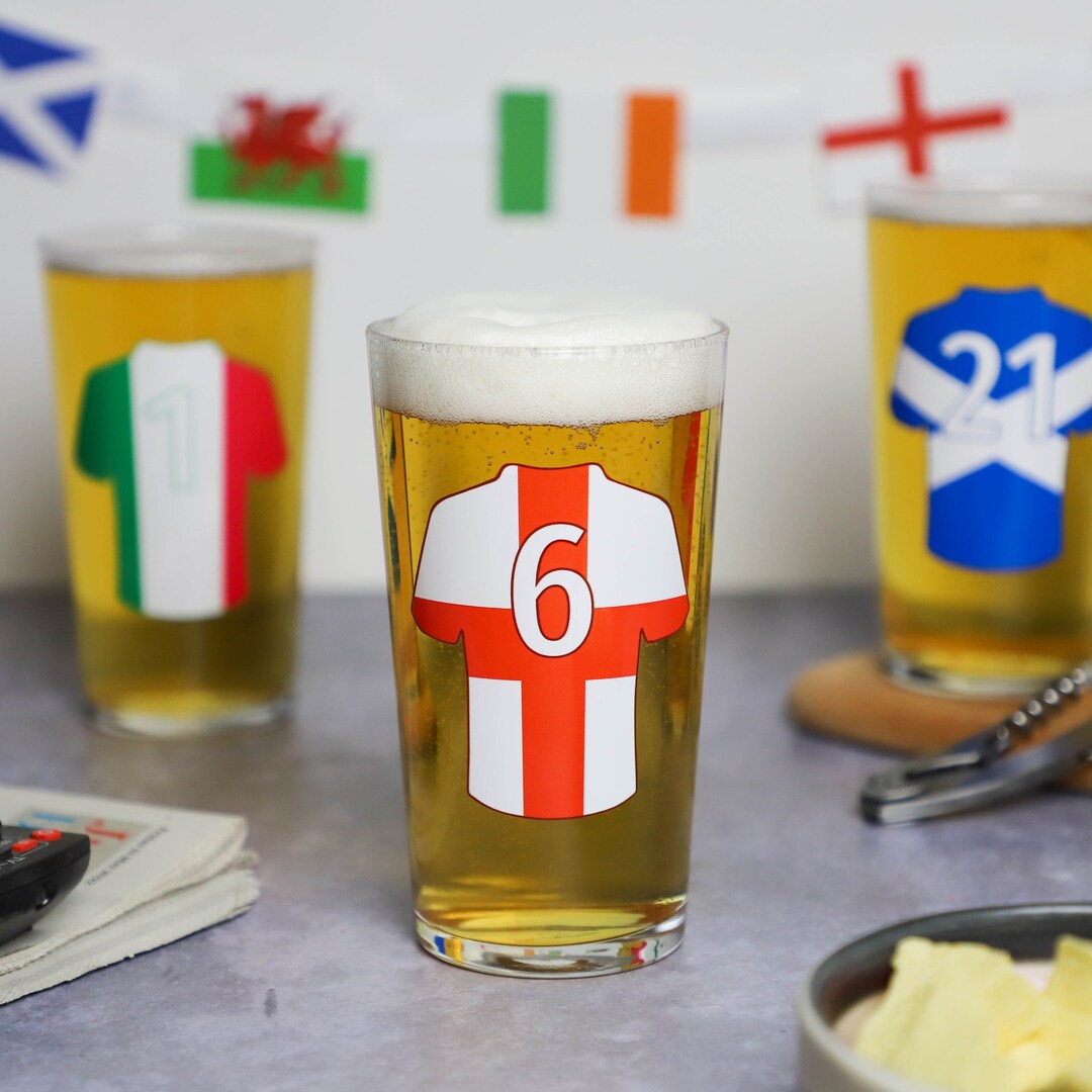 Custom Six Nations Rugby Shirt Printed Pint Glass - Etsy