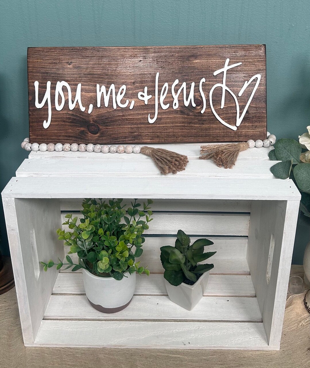 You Me & Jesus Wood Sign christian Wall Decorbridal Shower Giftcouples ...