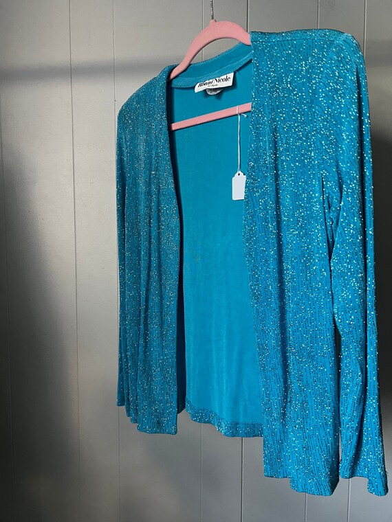 90s Ronnie Nicole by Ouida Aqua Blue Glitter Sparkle … - Gem
