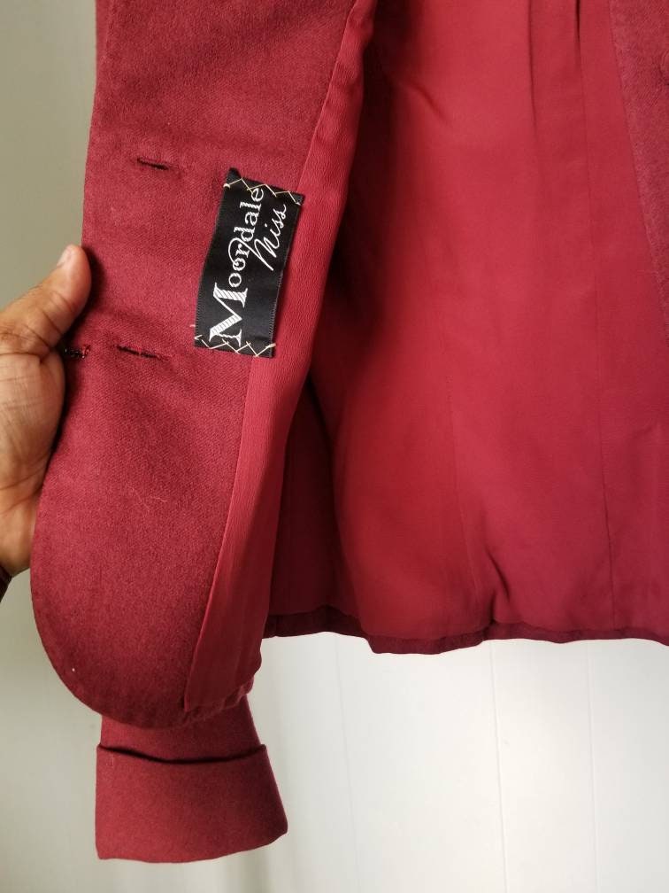 1930s 1940s Maroon Wool Button Font Jacket Moordale Miss | Etsy