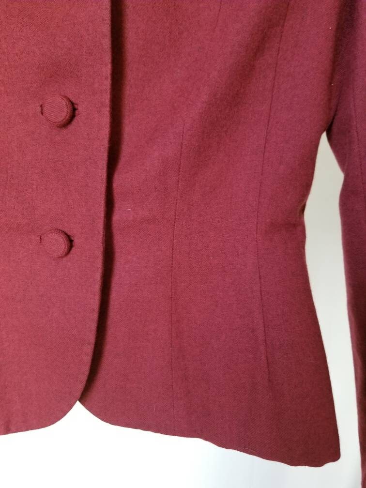 1930s 1940s Maroon Wool Button Font Jacket Moordale Miss | Etsy