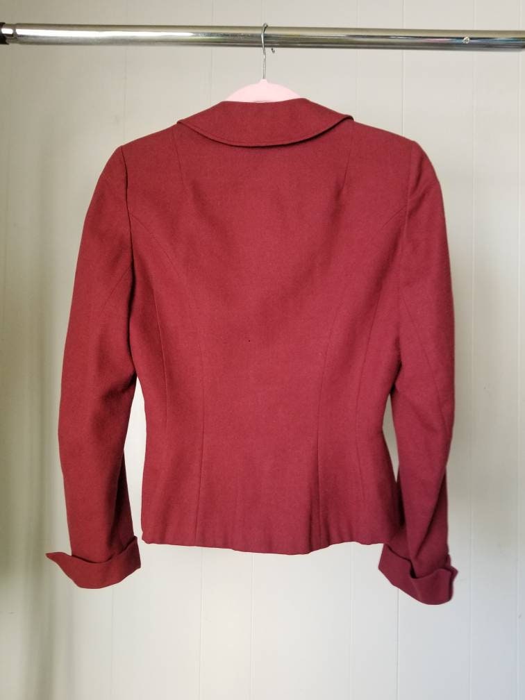 1930s 1940s Maroon Wool Button Font Jacket Moordale Miss | Etsy