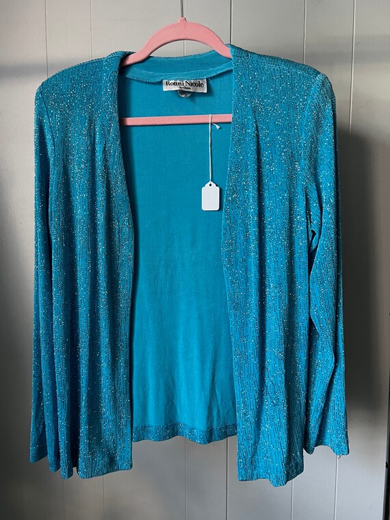 90s Ronnie Nicole by Ouida Aqua Blue Glitter Sparkle … - Gem