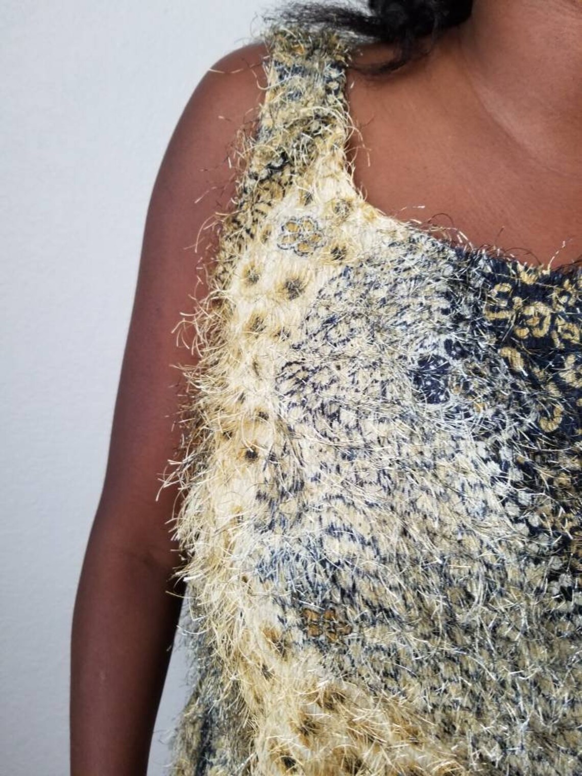 90s Russell Kemp Fuzzy Hairy Blazer Jacket and Matching Top | Etsy