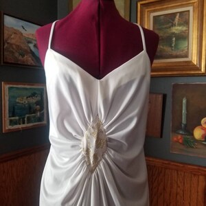 70s Draped White and Gold Sparkle Dress and Matching Jacket by Lady ...