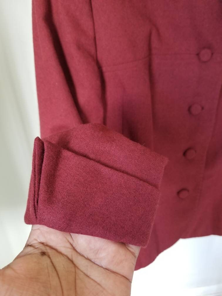 1930s 1940s Maroon Wool Button Font Jacket Moordale Miss | Etsy