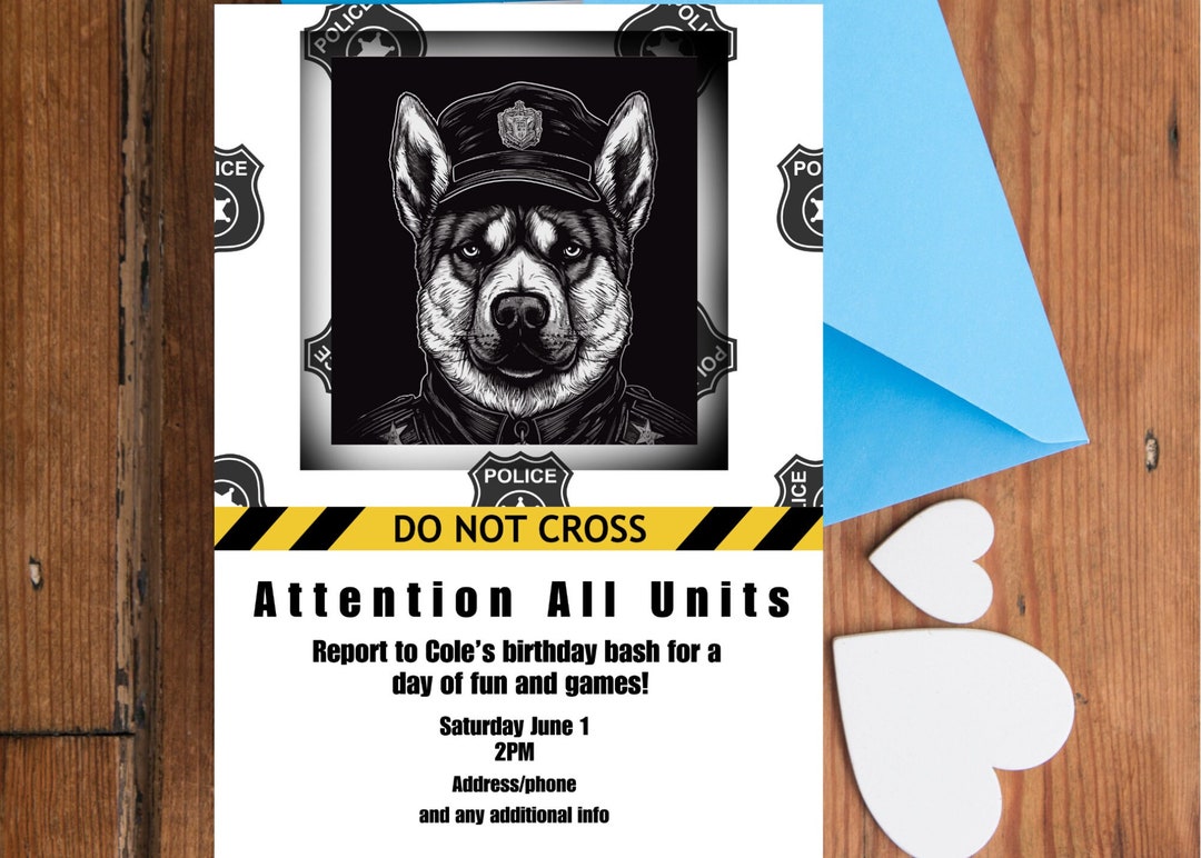 Child Birthday Invitation, Attention All Units, Template Party Invite ...