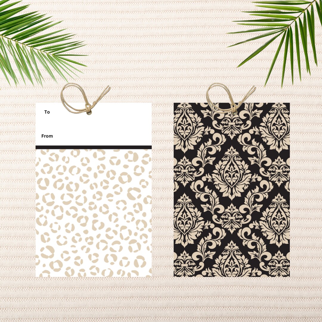 Animal Print, Safari Chic Gift Tag, Instant Download, Customizable ...