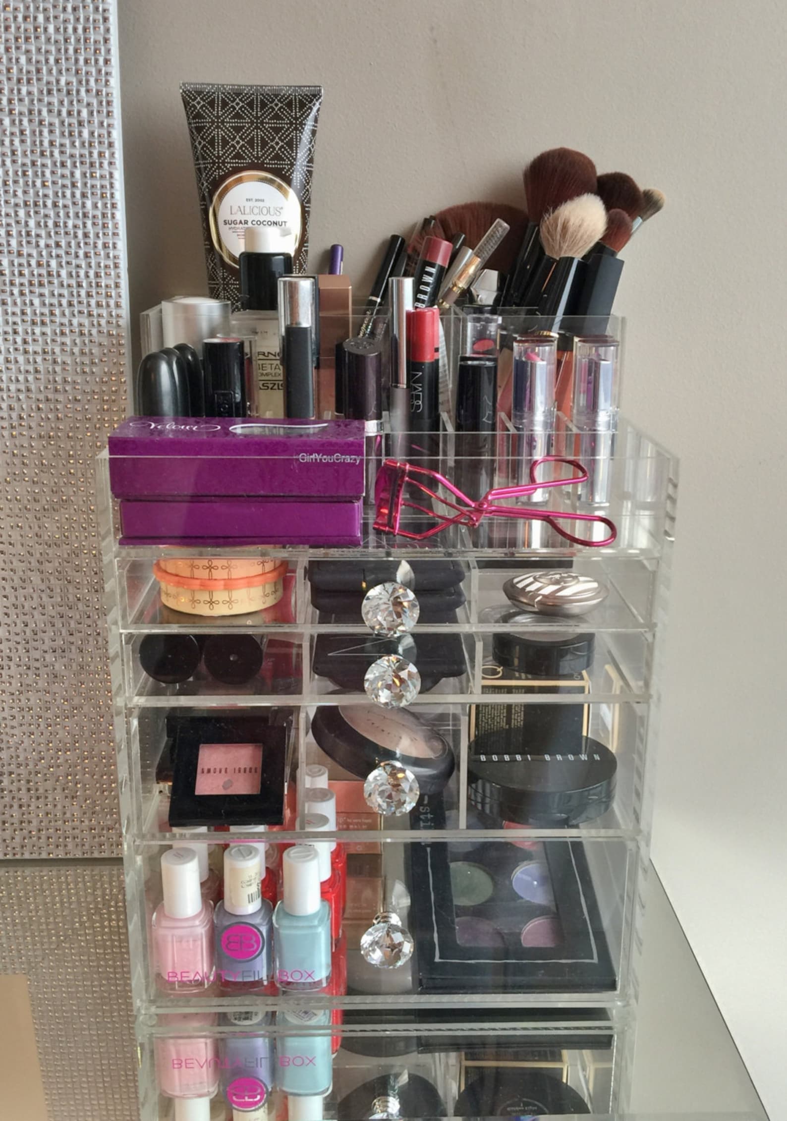 Clear Acrylic Makeup Organizer Glitzbox ALL-IN-ONE Brush - Etsy