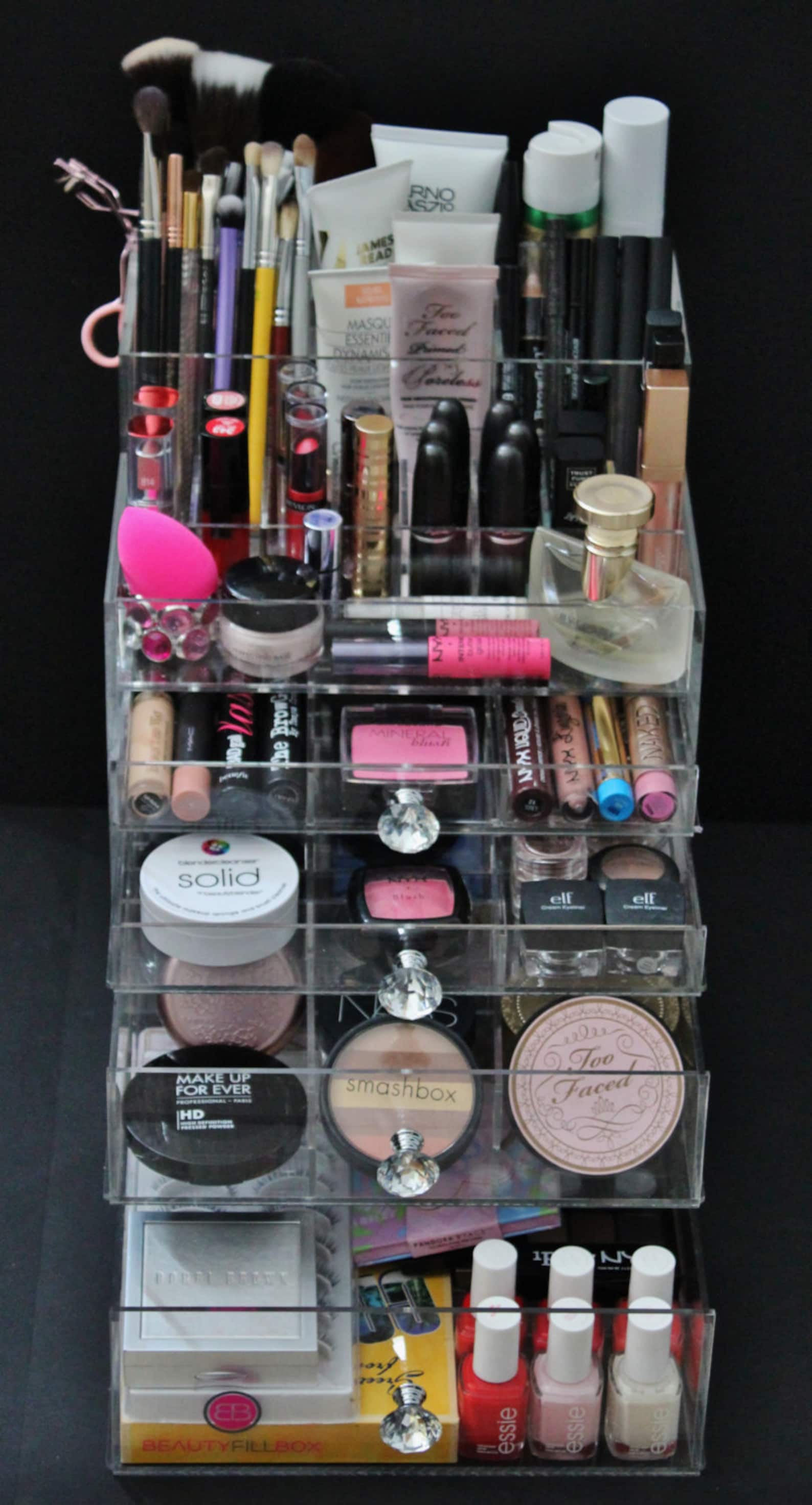Clear Acrylic Makeup Organizer Glitzbox ALL-IN-ONE Brush - Etsy