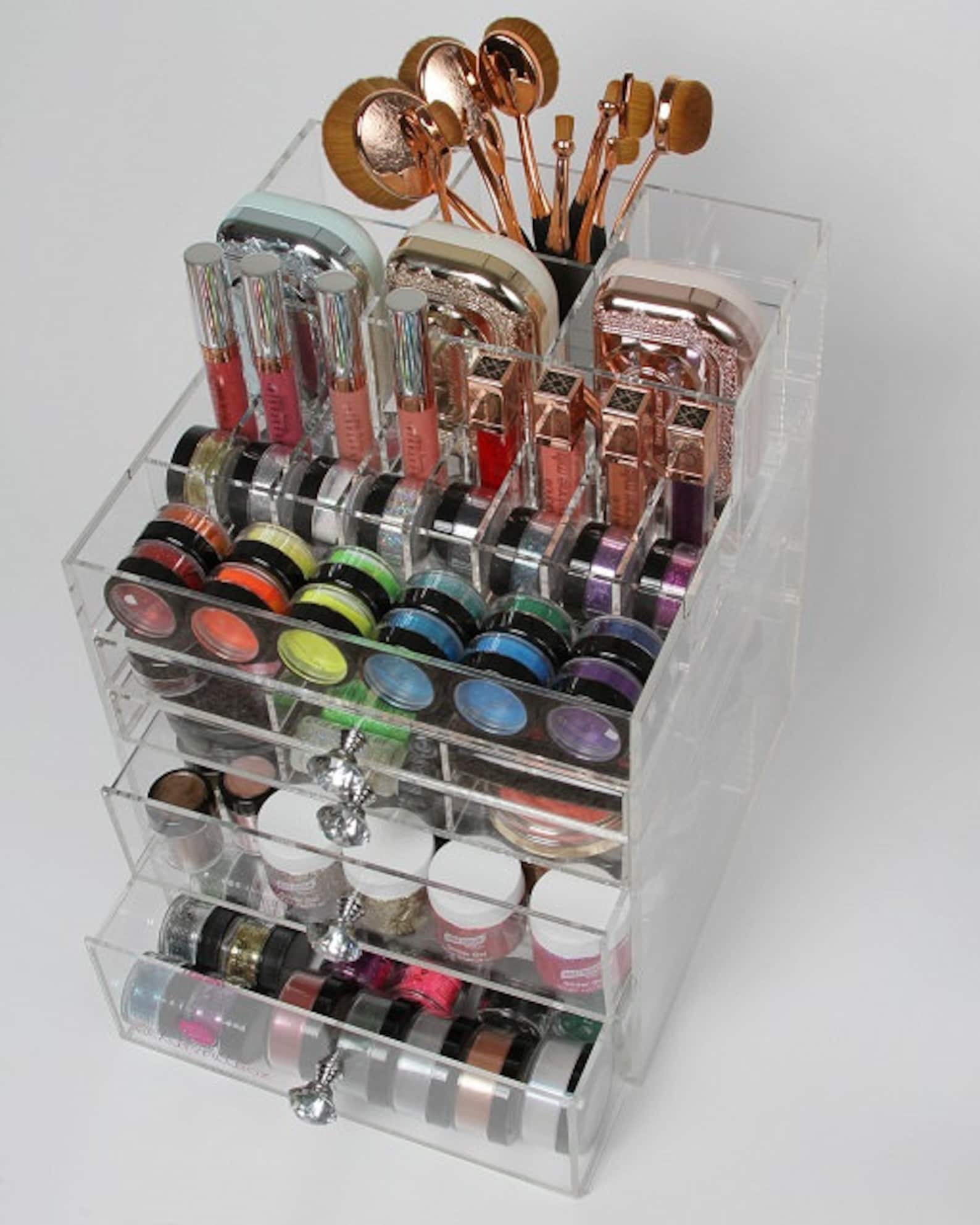 Clear Acrylic Makeup Organizer Glitzbox ALL-IN-ONE Brush - Etsy
