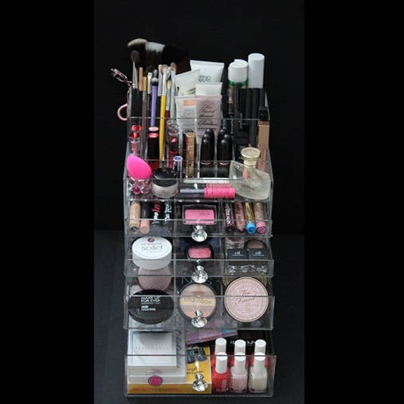 Clear Acrylic Makeup Organizer Glitzbox ALL-IN-ONE Brush - Etsy