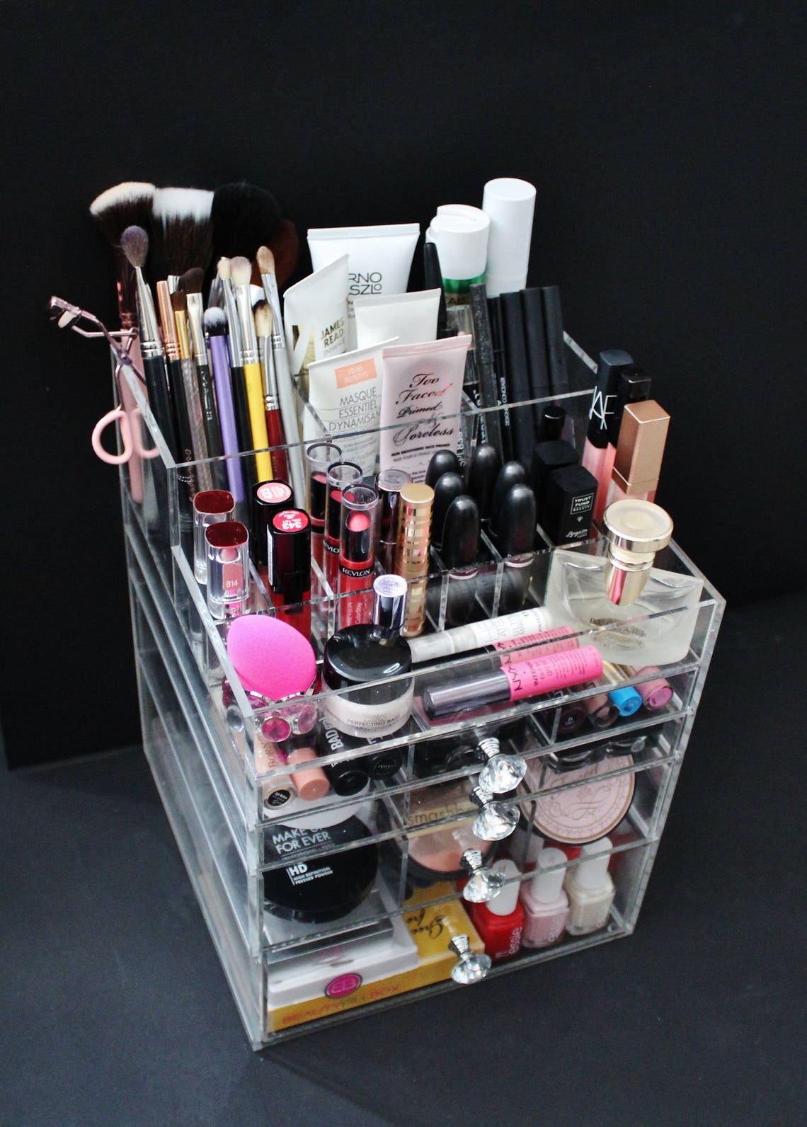 Clear Acrylic Makeup Organizer Glitzbox ALL-IN-ONE Brush - Etsy