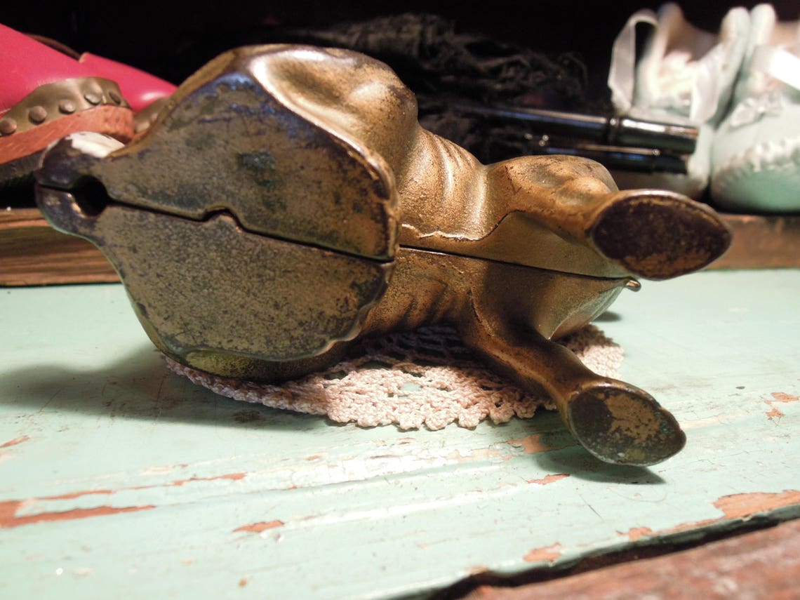 Vintage Antique Iron Bunny Bank / Cast Iron Rabbit Coin - Etsy