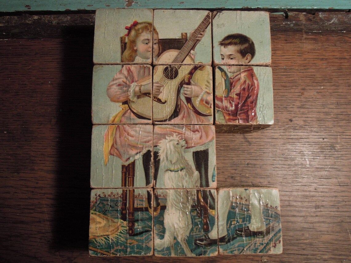 Antique Wooden Picture Blocks / Lithograph Children's - Etsy