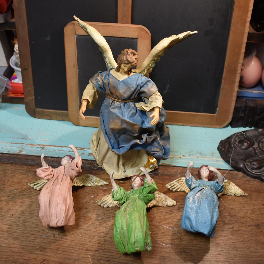 Vintage Italian Cartapesta Christmas Angels / Clothtique Angel Tree ...