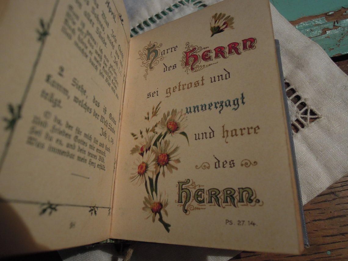 Vintage German Forget Me Knot Miniature Book / German Devotional Book ...