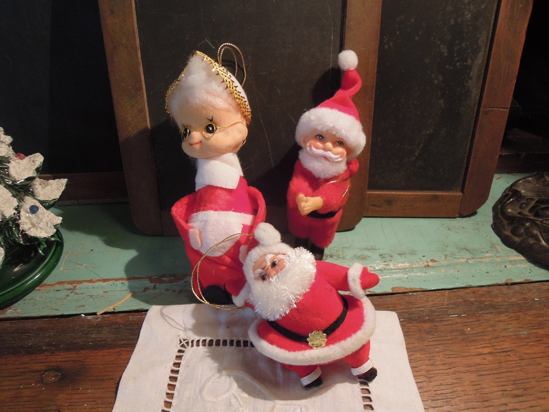 Vintage Christmas Dancing Santa and Mrs. Santa / Christmas Decor ...