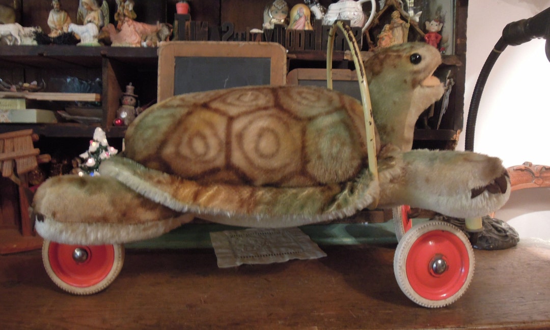 Antique Steiff Turtle / Collectible Steiff Toy / Riding Turtle Pull Toy ...