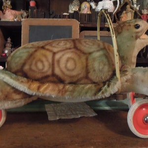 Antique Steiff Turtle / Collectible Steiff Toy / Riding Turtle Pull Toy ...