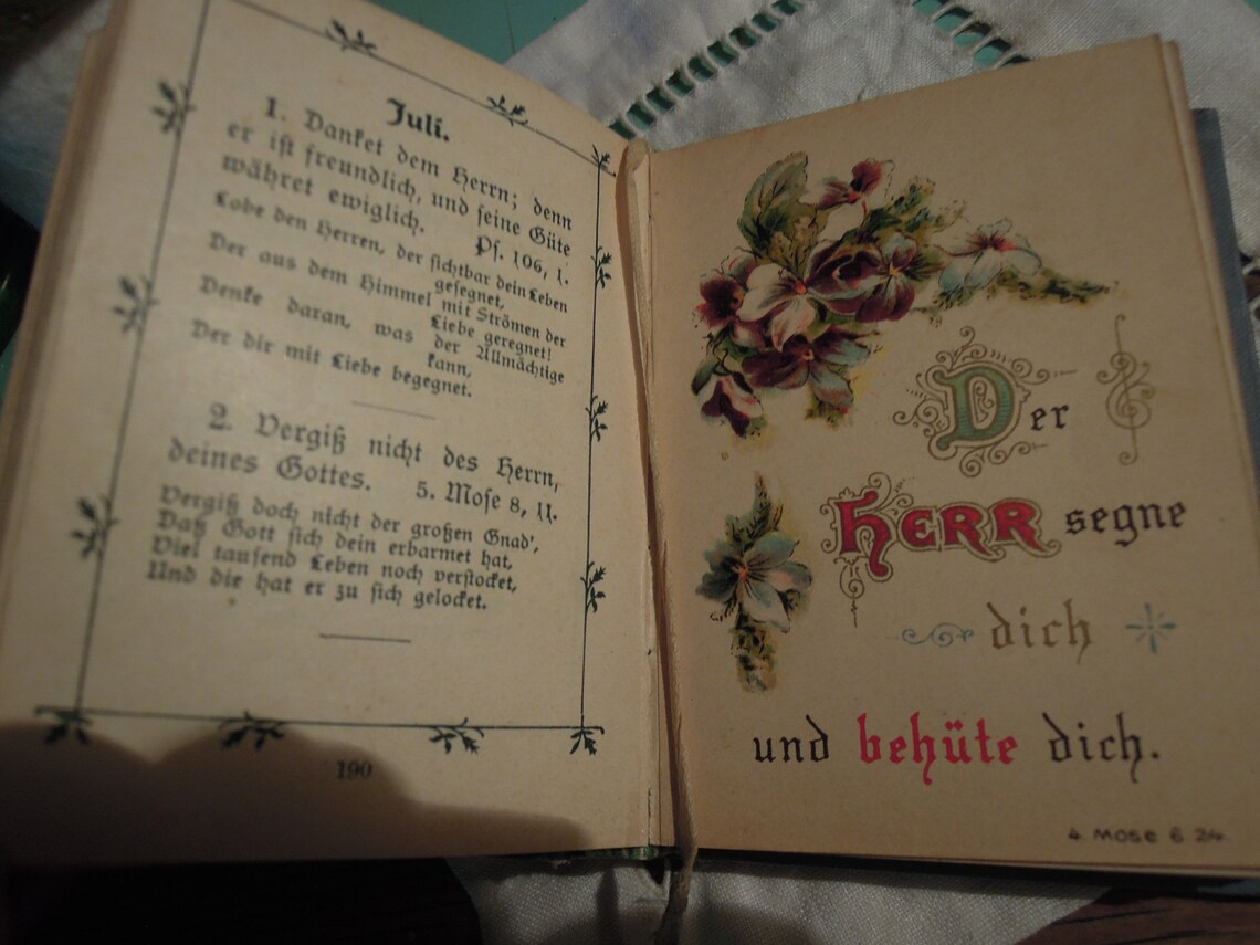 Vintage German Forget Me Knot Miniature Book / German Devotional Book ...