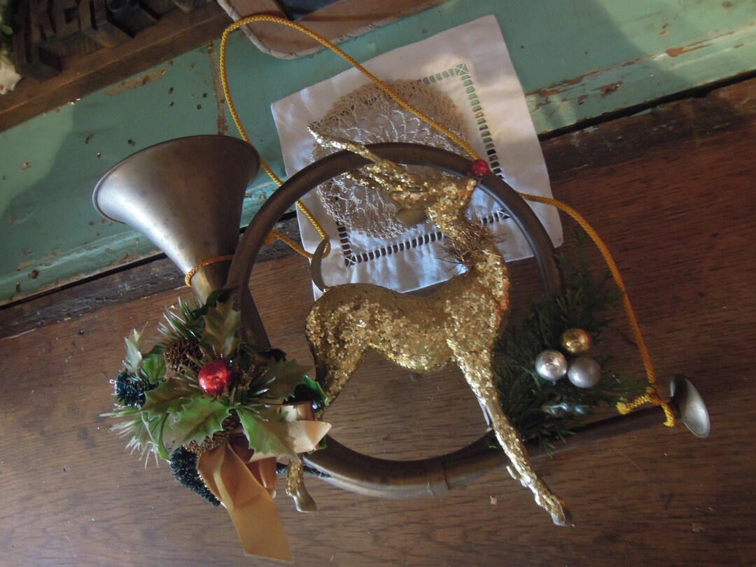Vintage OOAK Brass Christmas Horn / Solid Brass French Horn / Christmas ...