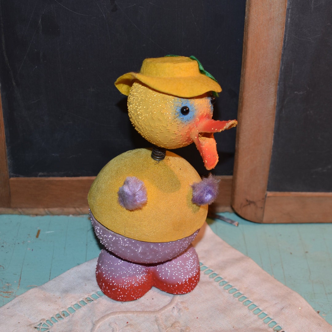Vintage Dresden Bobble Head Duck / Dresden Candy Holder / Vintage ...