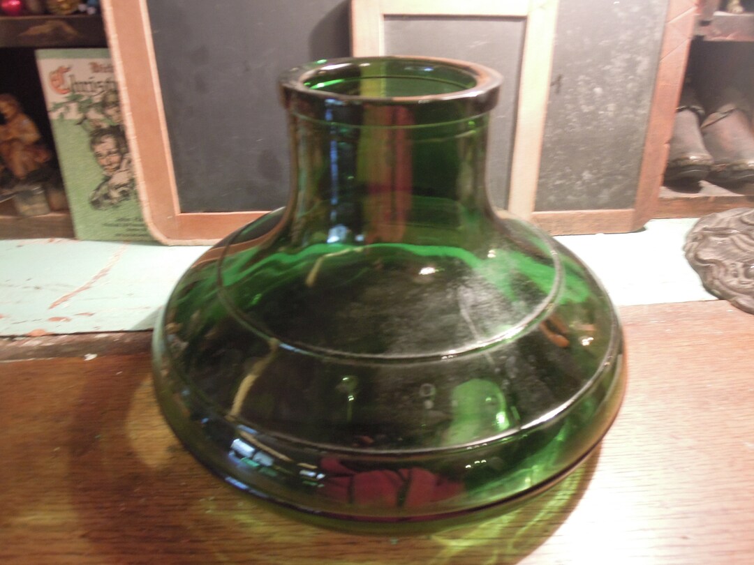 Vintage Glass Tree Stand / Green Glass BULACH / Made in Switzerland ...