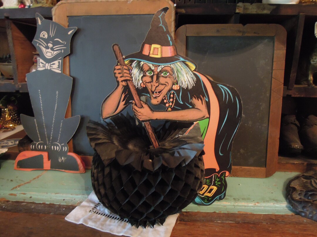 Vintage Beistle Fall Decorations / Halloween Honeycomb Paper Black and ...