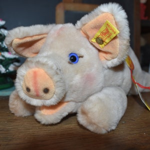 Vintage Steiff Cosy Schwein Piggy / Stuffed Plush Toy Pig / Made in Austria / Pig Collectible ...
